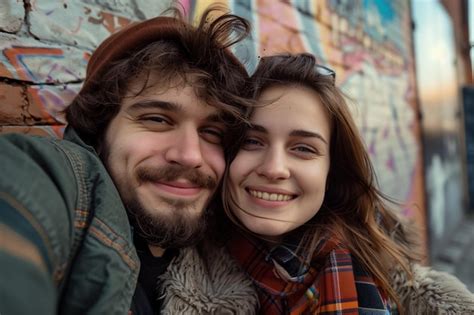 Premium Photo Woman Selfie Phone Man Couple Camera Mobile Phone