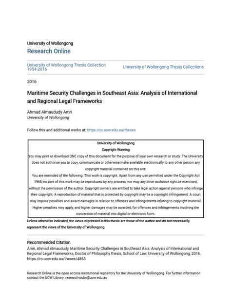 Maritime Security Challenges In Southeast Asia Analysis Of Inter Pdf