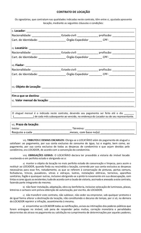 Exemplo De Contrato De Locação De Imovel Comercial Novo Exemplo Hot
