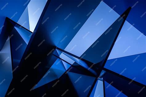 Premium Photo Abstract Blue Geometric Shapes Illustration