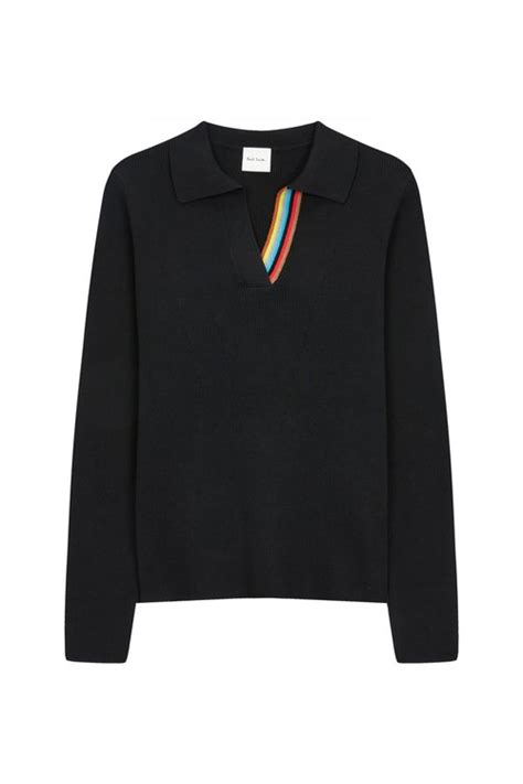 Paul Smith폴스미스 여성 리브드 오픈 넥 니트 Sivillage 에스아이빌리지