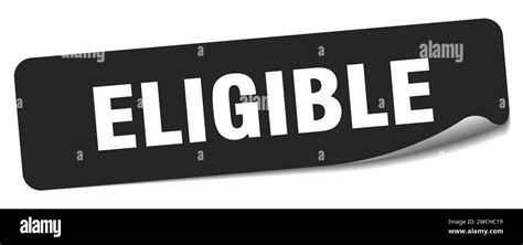 Eligible Sticker Eligible Rectangular Label Isolated On White