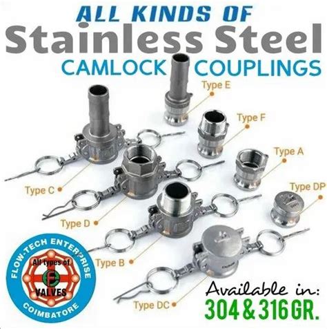 Stainless Steel Camlock Coupling Size To At Piece