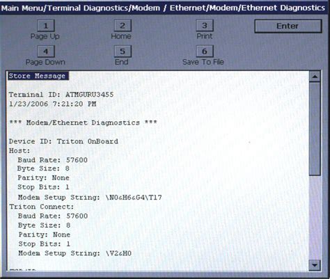 Device Status Modem Ethernet