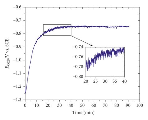 Evolution Of The Ocp Of One Of The Samples E4 During An Expanded