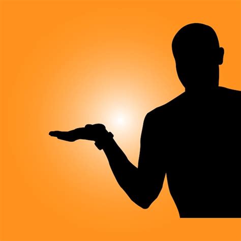 Premium Vector Businessman Silhouette With Raised Hands
