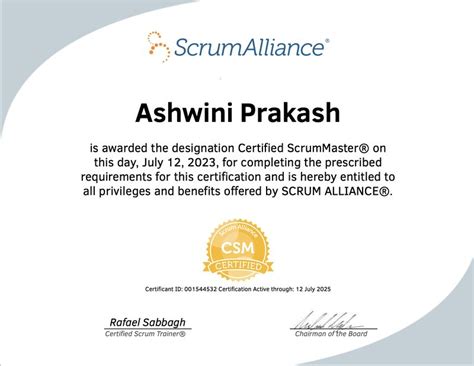 Ashwini Prakash On Linkedin Scrummaster Scrumalliance