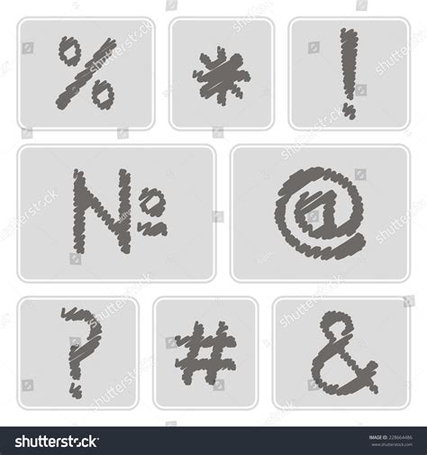 Set Monochrome Icons Punctuation Marks Computer Stock Vector Royalty