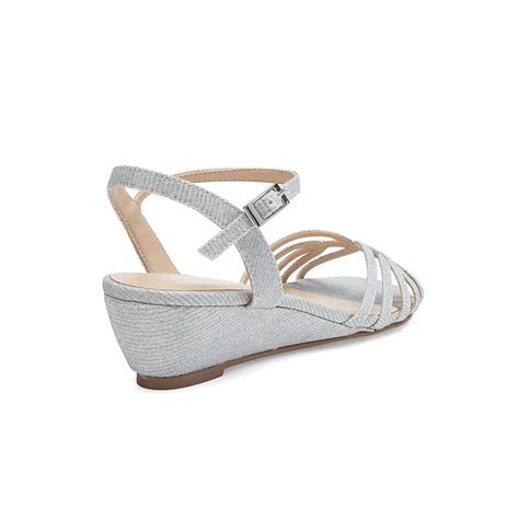 Winslow Silver Low Wedge Heel Sandals Benjamin Walk