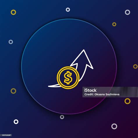파란색 배경에 고립 된 라인 금융 성장과 동전 아이콘 매출 증대 다채로운 개요 개념 벡터 0명에 대한 스톡 벡터 아트 및 기타 이미지 Istock