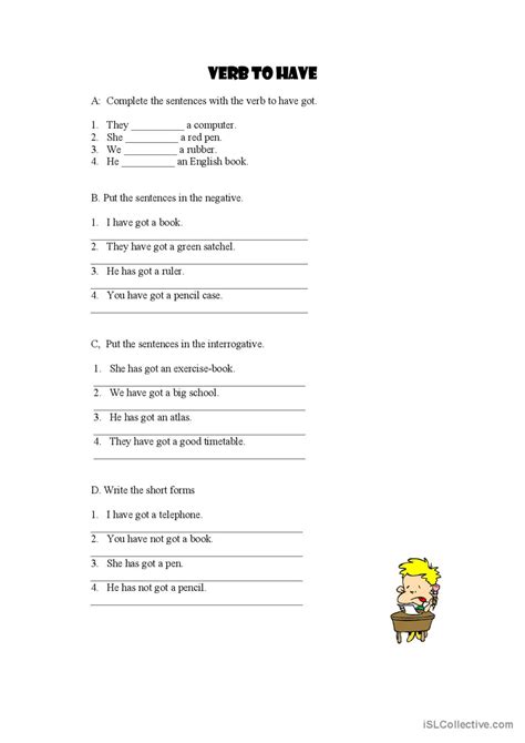 Verb To Have General Gramma English ESL Worksheets Pdf Doc