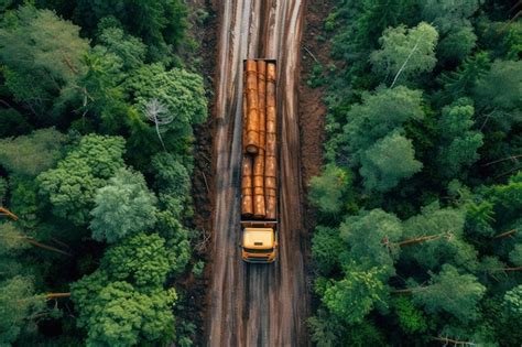 Premium Photo Stacked Wooden Logs