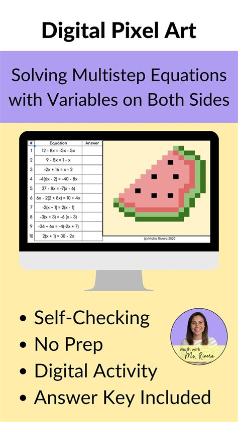 Solving Multistep Equations With Variables On Both Sides Digital Pixel