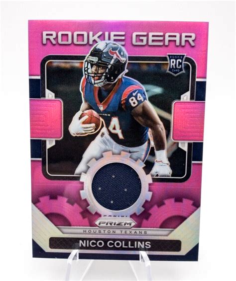 2021 Panini Prizm Rookie Gear Pink Prizm RG 30 Nico Collins MEM RC