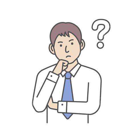 Image Of A Youthful Business Professional With A Query In Vector Art