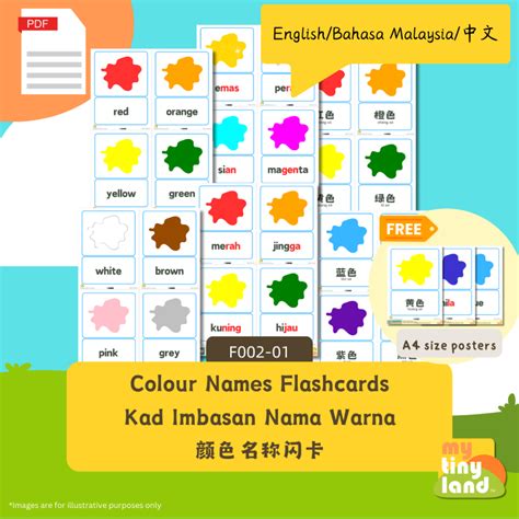 PDF SoftcopyF002 01 Colour Names Flashcards Kad Imbasan Nama Warna