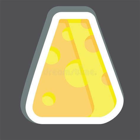 Sticker Cheese Related To Vegan Symbol Simple Design Editable Stock
