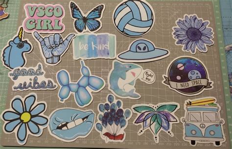 Cute Bujo Blue Theme Stickers Hobbies And Toys Stationery And Craft
