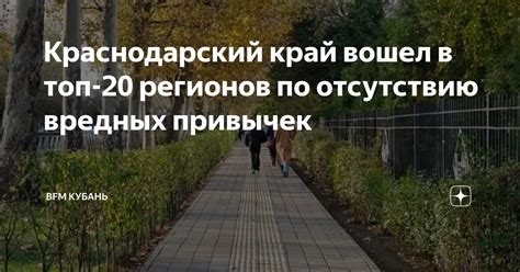 Краснодарский край вошел в топ 20 регионов по отсутствию вредных привычек Bfm Кубань Дзен
