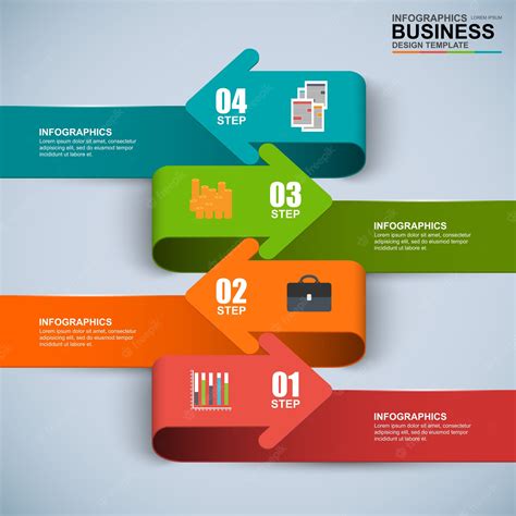 추상적 인 3d 디지털 비즈니스 화살표 Infographic 프리미엄 벡터