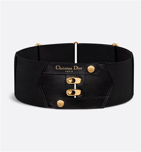 Dior Chase Belt Black Smooth Calfskin And Elastic Band 80 Mm Dior