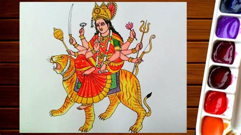 How To Draw Durga Mata Time Lapse Video Durga Devi Ki