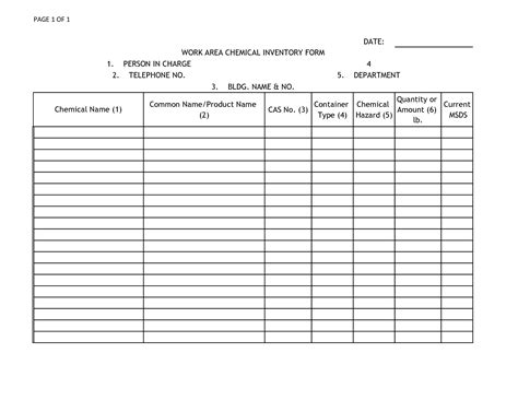 Sds Inventory Template