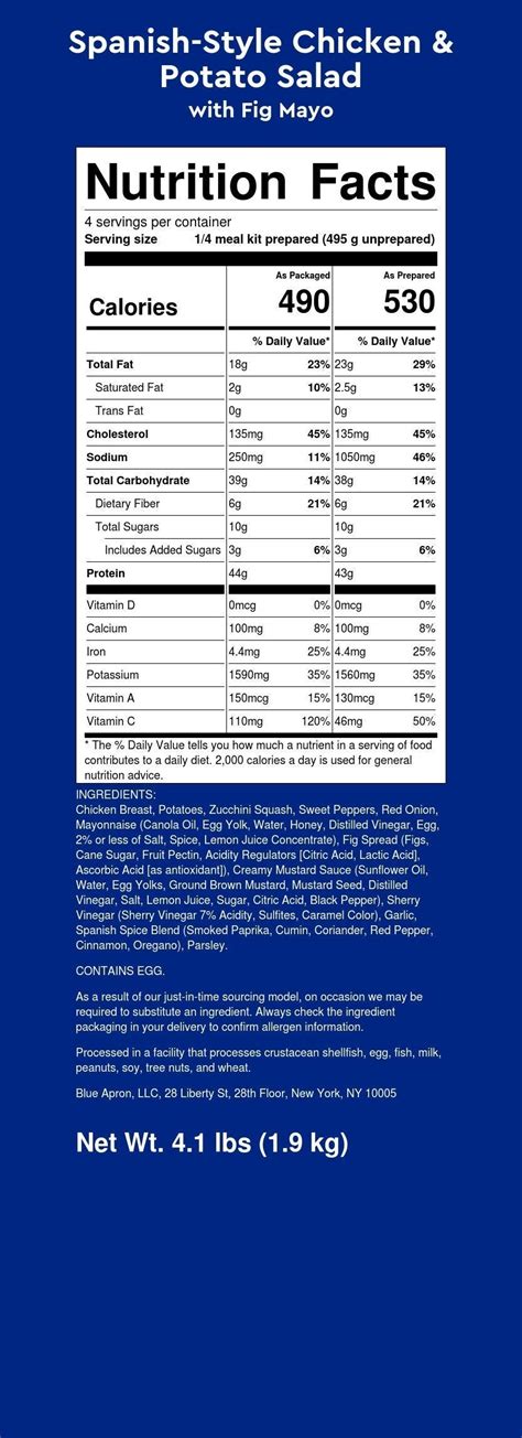 Recipe Spanish Style Chicken And Potato Salad With Fig Mayo Blue Apron