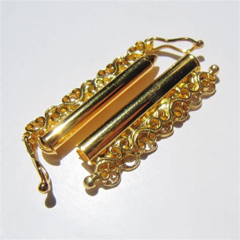 Multi Strand Clasp For Bracelet Vermeil Silver Gold Tube