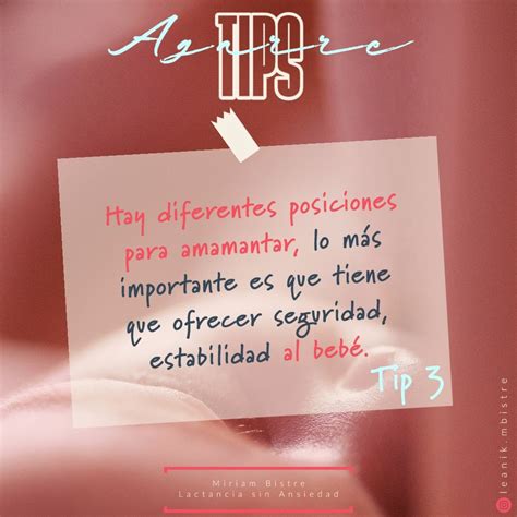 Tip 3 Hay Diferentes Posiciones Para Amamantar Lo Más Importante Es