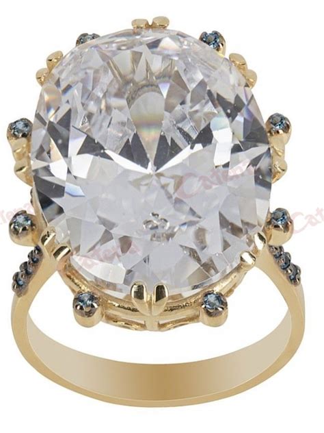 Δακτυλίδι χρυσό καράτια 14 με άσπρη πέτρα ζιργκόν και γαλάζιες