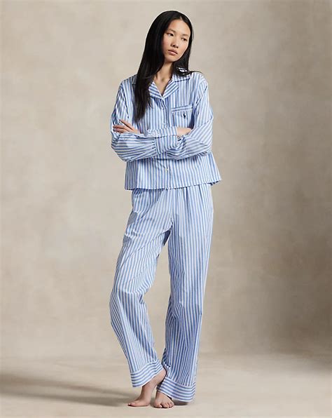 Long Sleeve Poplin Pyjama Set Ralph Lauren® Australia