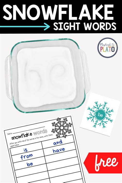 Snowflake Sight Words Playdough To Plato