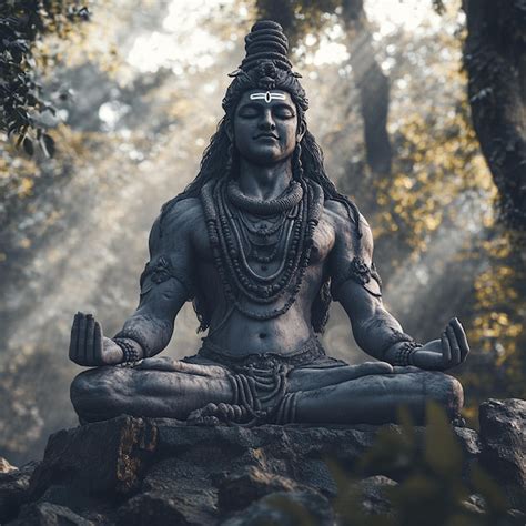Hindu God Shiv Meditation On White Background Har Har Mahadev Shivratri