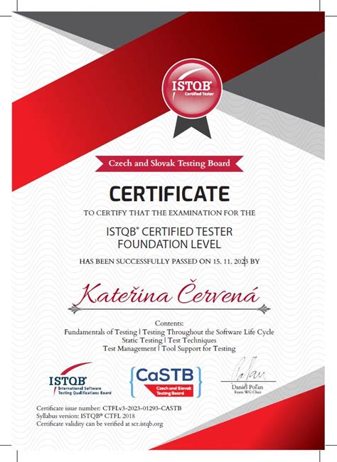 istqb certificationachievement softwaretesting continuouslearning