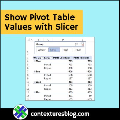 Show Pivot Table Values with Slicer - Contextures Blog