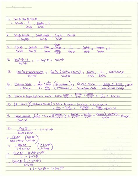 Trigonometry Practice Problems With Solutions Sin O Secocot O Sin O