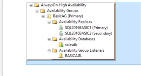 Set Up Alwayson Basic Availability Groups In Sql Server 2016 In Standard Edition Or Sql Server