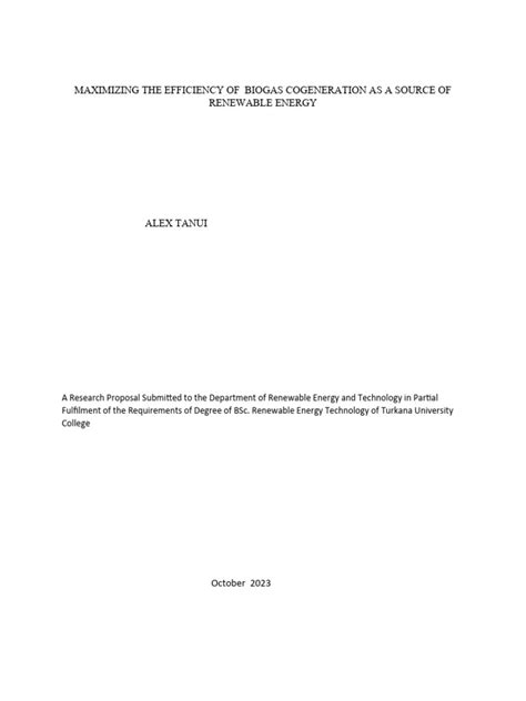 Maximizing Efficiency In Biogas Cogeneration Plant Autorecovered Pdf Anaerobic Digestion