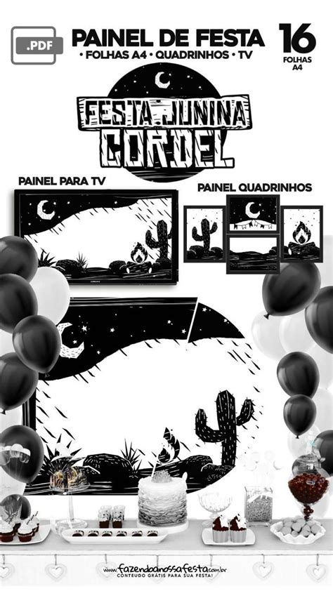 Painel Festa Junina Cordel Usando Folhas A4 Para Imprimir En 2024