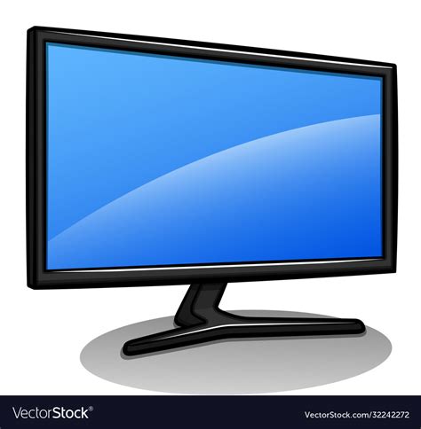 Computer Monitor Cartoon Isolated Royalty Free Vector Image