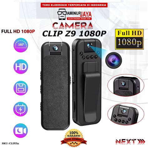 Jual Kamera Mini Unik Hidden Spy Camera Z9 Clip Non Wifi 180° Rotation Mini Body Kamera Saku