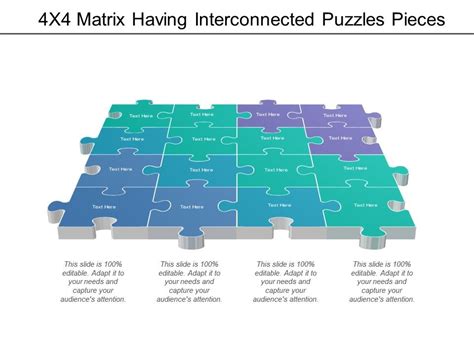 4x4 Matrix Having Interconnected Puzzles Pieces PowerPoint Slides Diagrams Themes For PPT