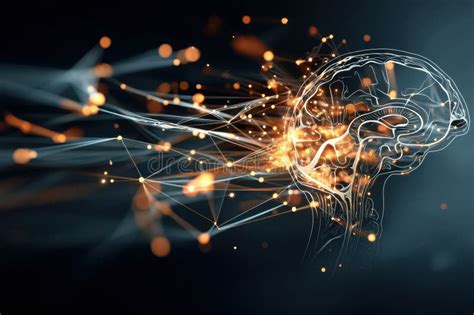 Conceptual Brain Computer Interface Visualizing Neural Connections With Sparks Of Light Stock