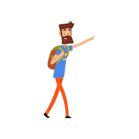 Premium Vector Super Hero Dad Character With Backpack Pointing At Something Interesting Vector