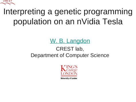 Ppt Interpreting A Genetic Programming Population On An Nvidia Tesla