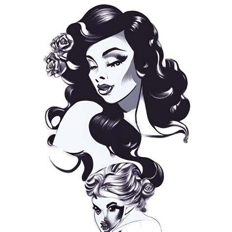 Beautiful Pinup Girl Sticker · Creative Fabrica