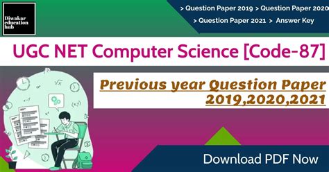 Ugc Net Computer Science Code 87 Previous Years Question Papers