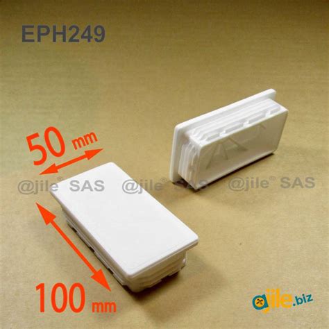 Embout Rectangulaire BLANC pour tube de dimension 100x50 mm et d épaisseur 1 0 4 0 mm Embout
