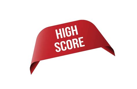 Premium Vector High Score Red Ribbon Label Banner